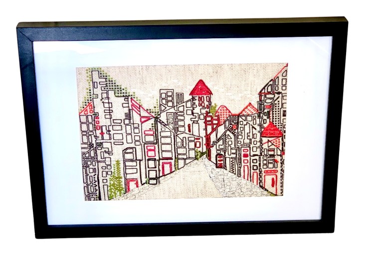 Stitching on fabric – a new technique – Eclectic Yarn fibre artwork